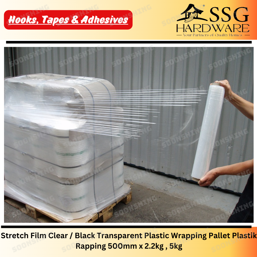 Stretch Film Clear / Black Transparent Plastic Wrapping Pallet Plastik ...