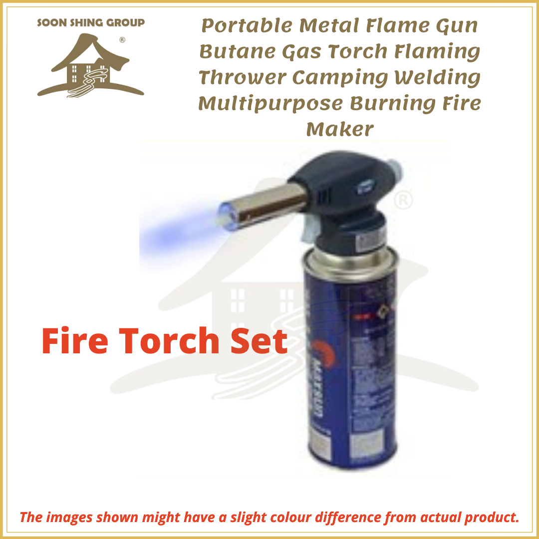 SS661 Portable Metal Flame Gun Butane Gas Torch Flaming Thrower Camping ...