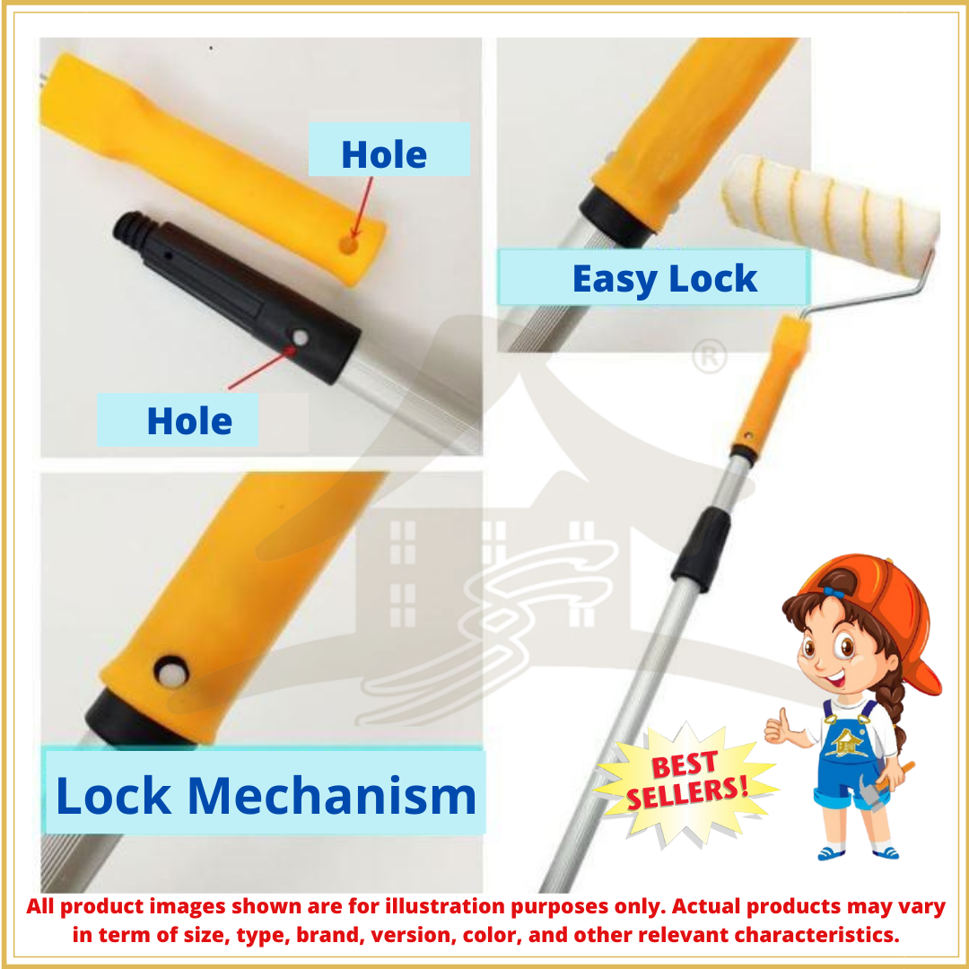 ALUMINIUM PAINT STICK PAINTING ROLLER AND BRUSH EXTENSION POLE / BATANG ...