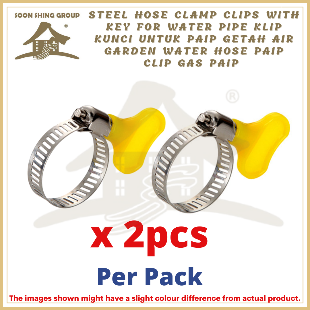 Steel Hose Clamp Clips with Key for Water Pipe Klip Kunci untuk Paip ...