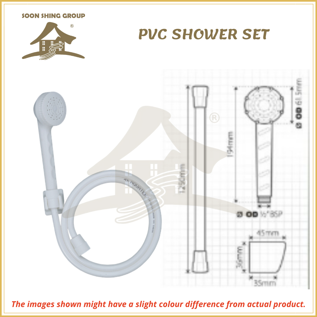 PVC SHOWER SET WITH FLEXIBLE PVC HOSE AND BRACKET