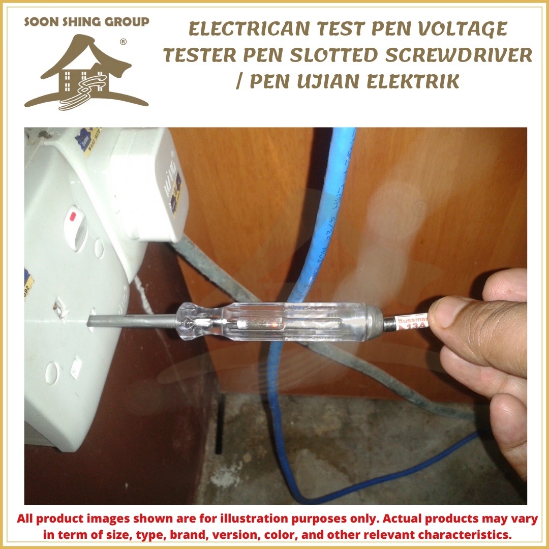 ELECTRICAN TEST PEN VOLTAGE TESTER PEN SLOTTED SCREWDRIVER / PEN UJIAN ...