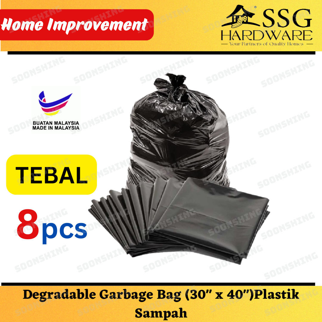 Heavy Duty Thick HDPE Degradable Garbage Bag (XL Size)Tebal Bag Sampah ...