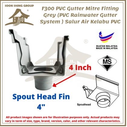 F300 PVC Gutter Mitre Fitting Grey (PVC Rainwater Gutter System ) Salur ...