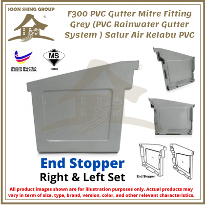 F300 PVC Gutter Mitre Fitting Grey (PVC Rainwater Gutter System ) Salur ...