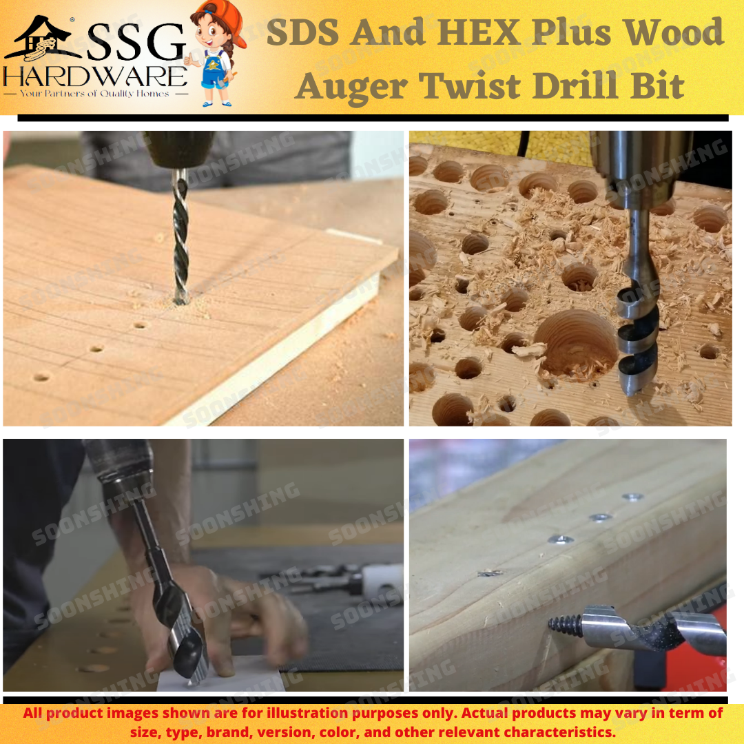 SDS And HEX Plus Wood Auger Twist Drill Bit SDS Shank Auger Drill Bit ...