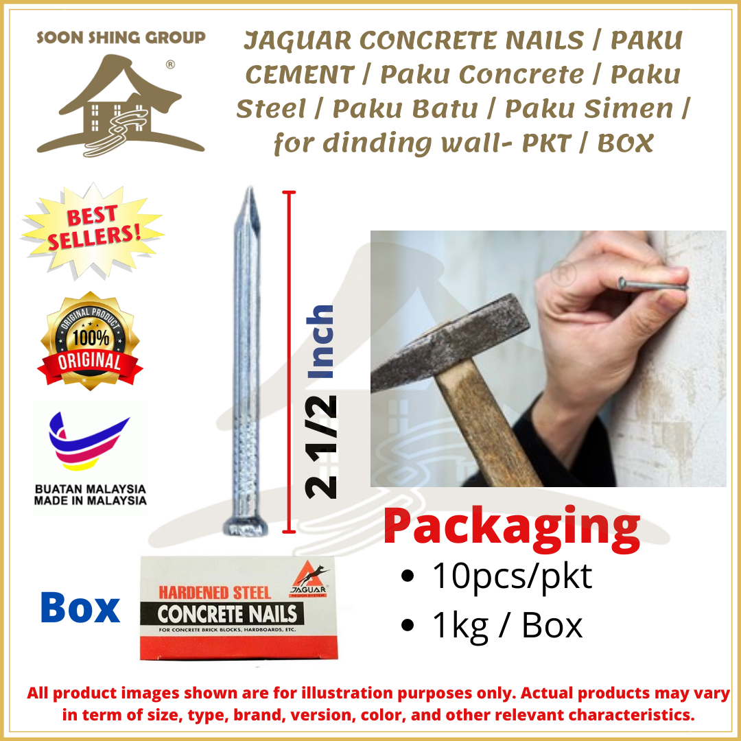 JAGUAR CONCRETE NAILS / PAKU CEMENT / Paku Concrete / Paku Steel / Paku ...