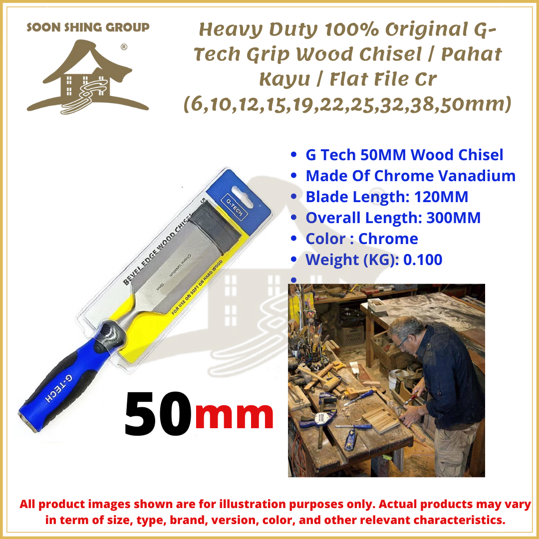 Heavy Duty 100% Original G-Tech Grip Bevel Edge Wood Chisel CR-V Steel ...