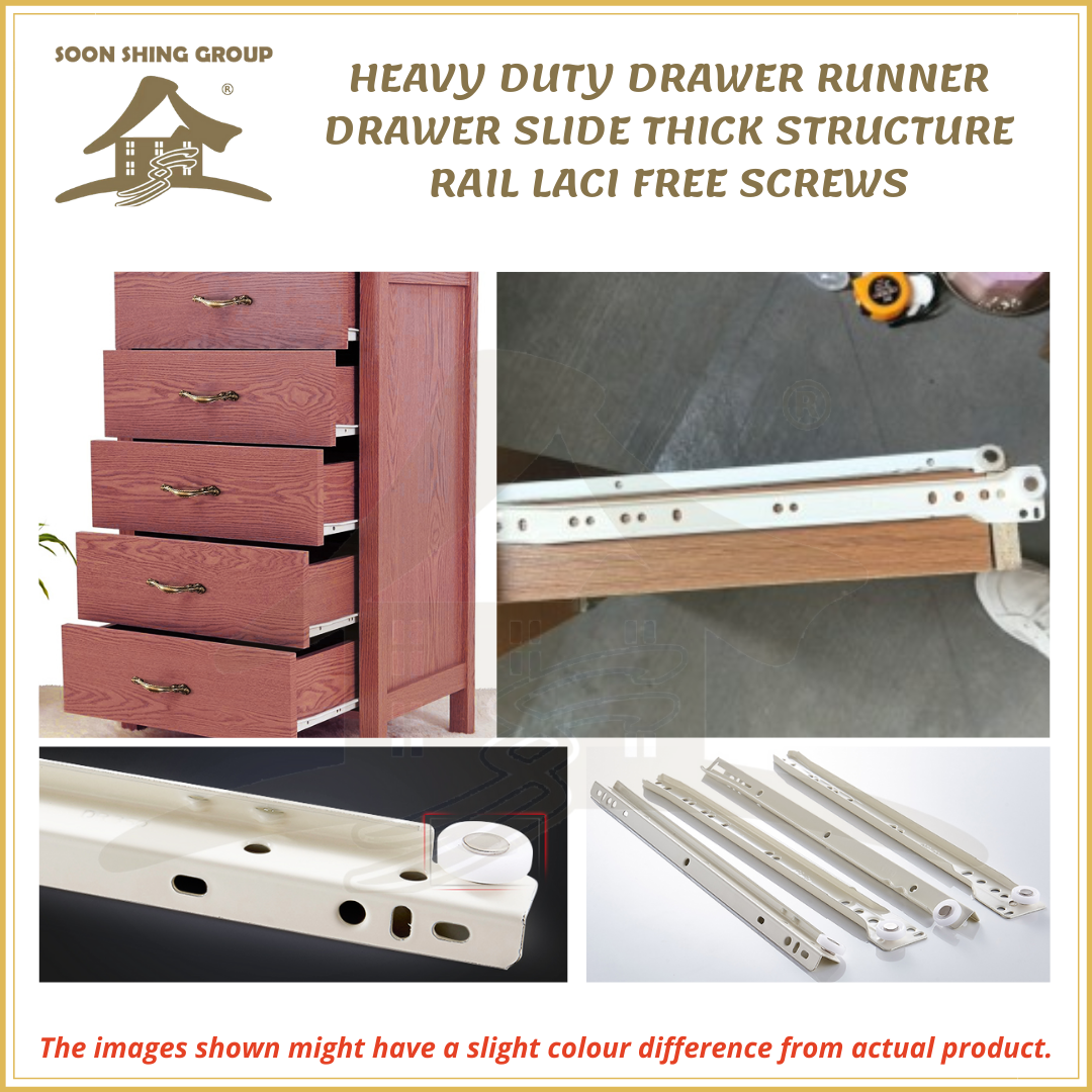 Heavy Duty Drawer Slide Roller Runner Drawer Roda Rail Wheel Rail Open ...
