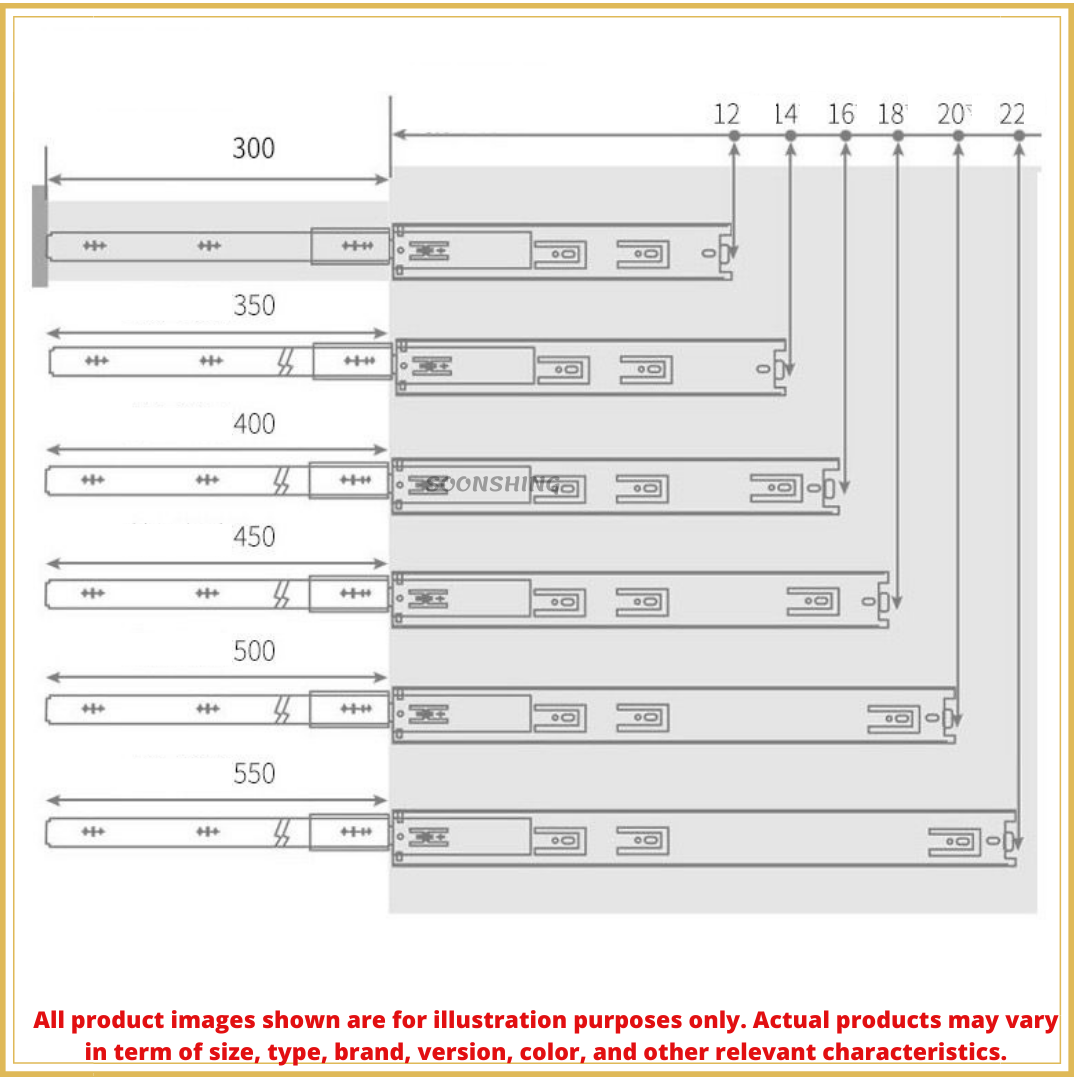 Heavy Duty Drawer Slide Roller Runner Drawer Roda Rail Wheel Rail Open ...