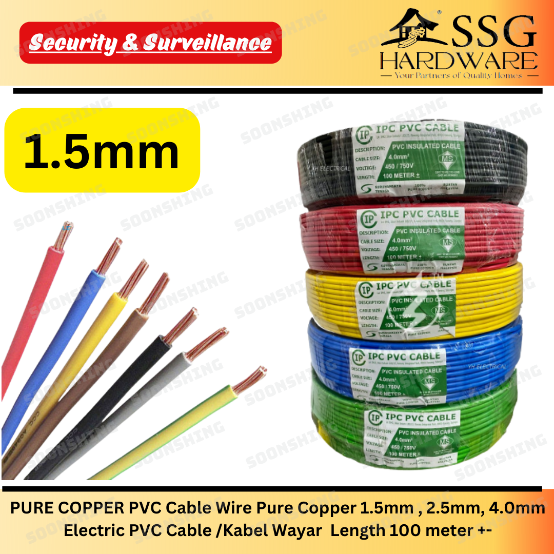 100% PURE COPPER PVC Cable Wire Pure Copper 1.5mm , 2.5mm, 4.0mm ...