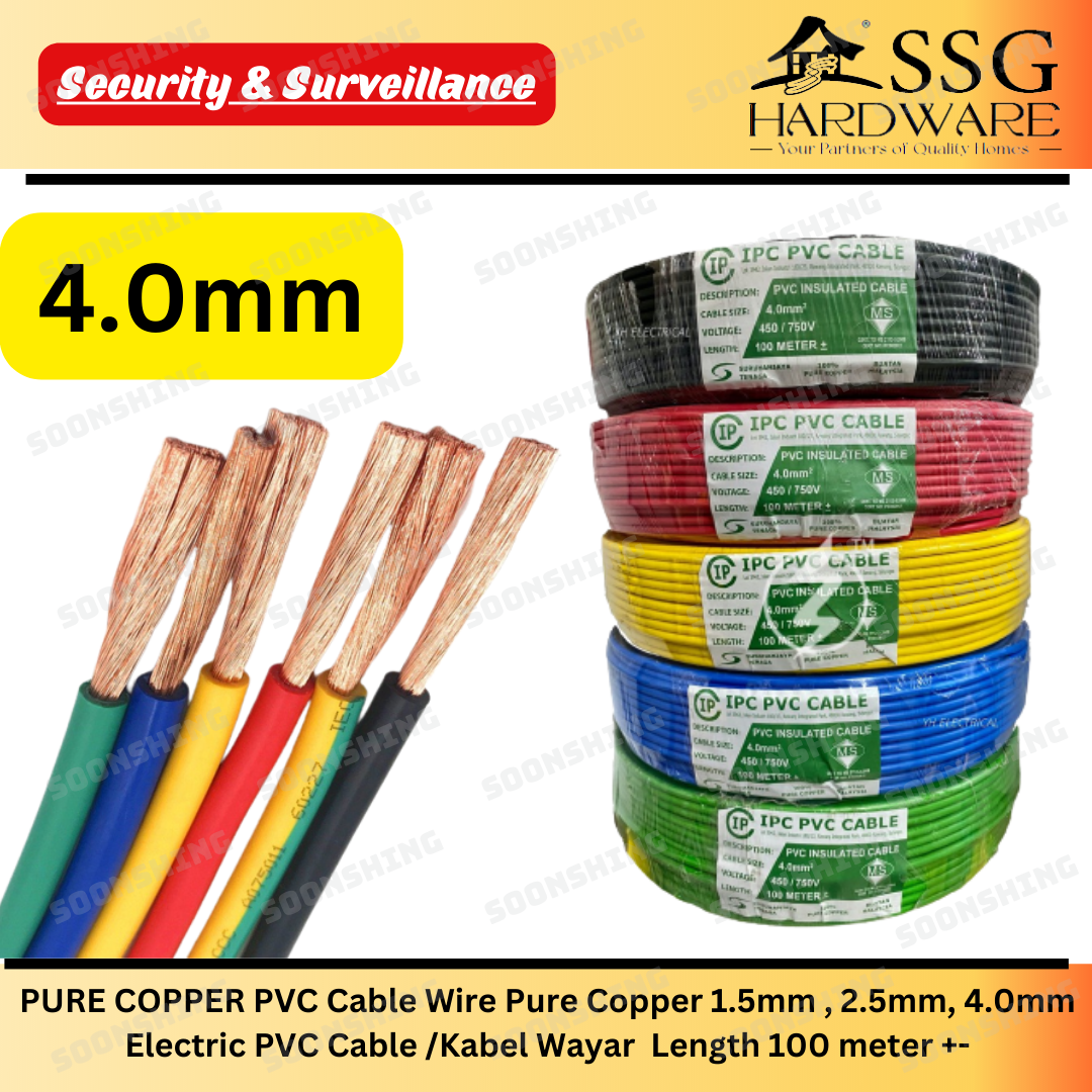 100% PURE COPPER PVC Cable Wire Pure Copper 1.5mm , 2.5mm, 4.0mm ...