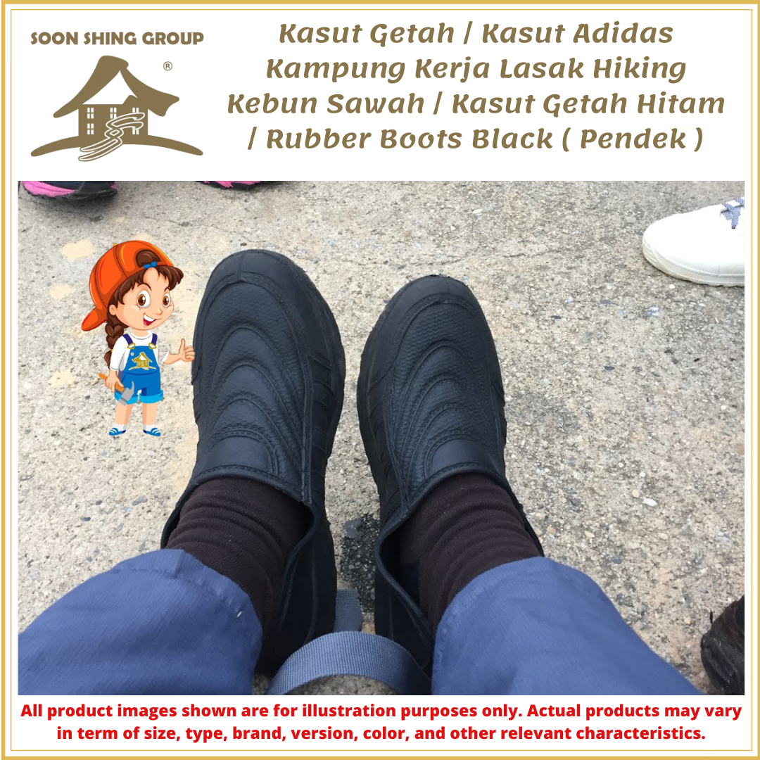 Kasut Getah / Non-Slip Waterprofing PVC Rubber Safety Shoes / Kasut ...