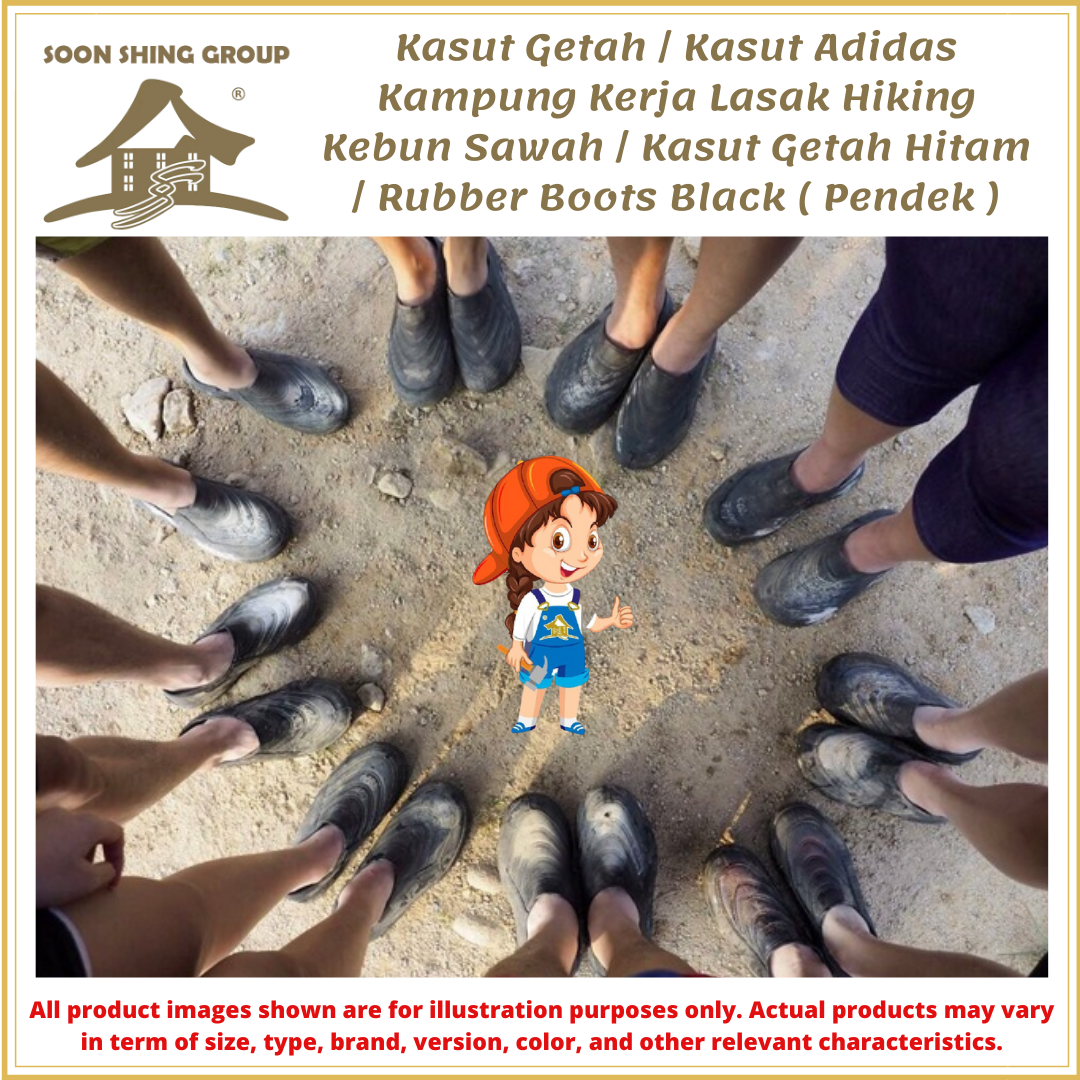 Kasut Getah / Non-Slip Waterprofing PVC Rubber Safety Shoes / Kasut ...
