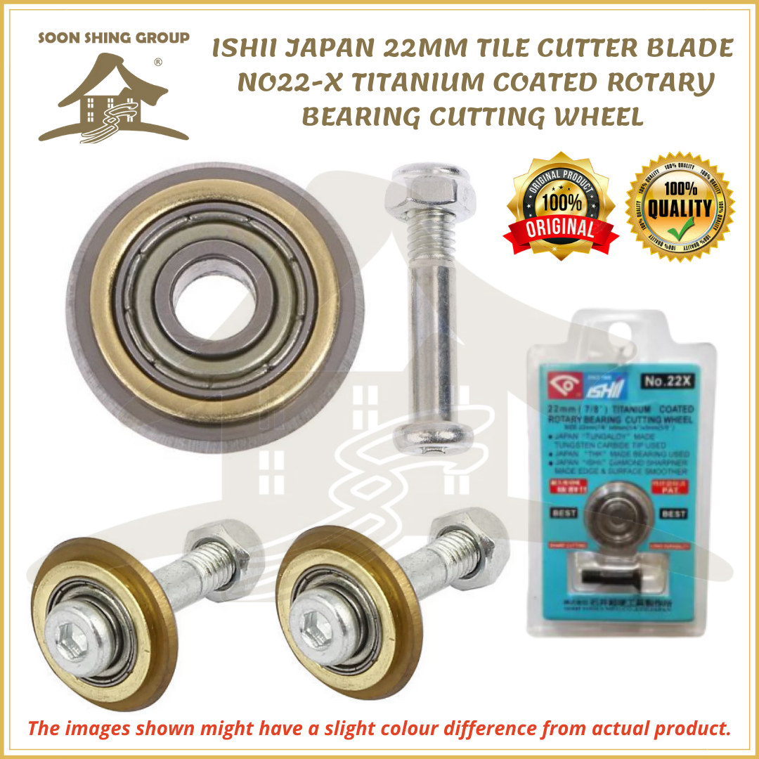 ISHII JAPAN 22MM TILE CUTTER BLADE NO22-X TITANIUM COATED ROTARY BEARING CUTTING WHEEL