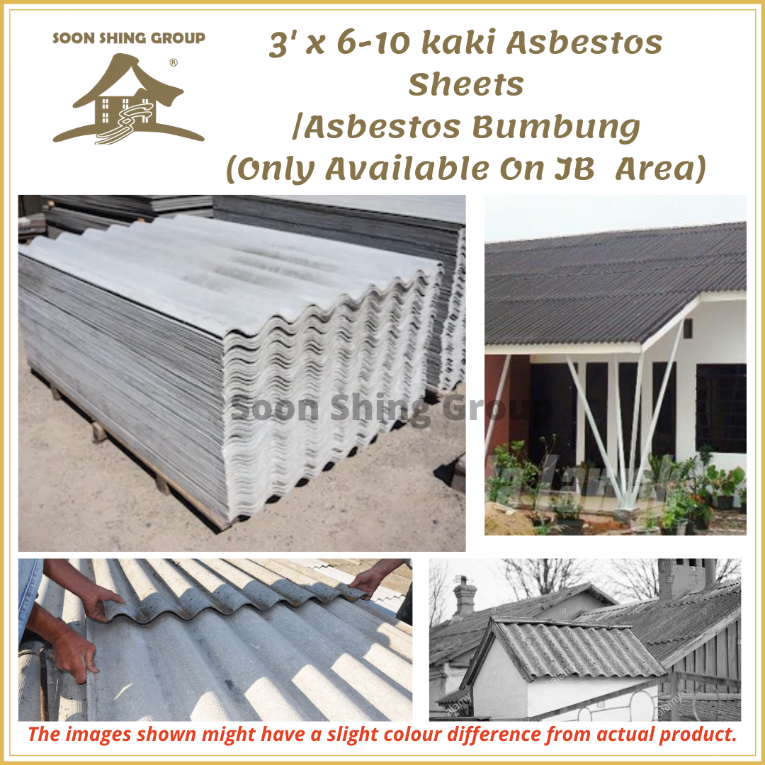 3' x 6-10 kaki Asbestos Sheets /Asbestos Bumbung (Only Available In JB ...