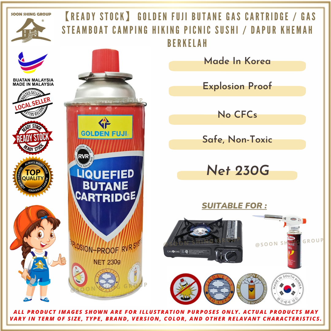 【READY STOCK】GOLDEN FUJI Butane Gas Cartridge / Gas Steamboat Camping ...