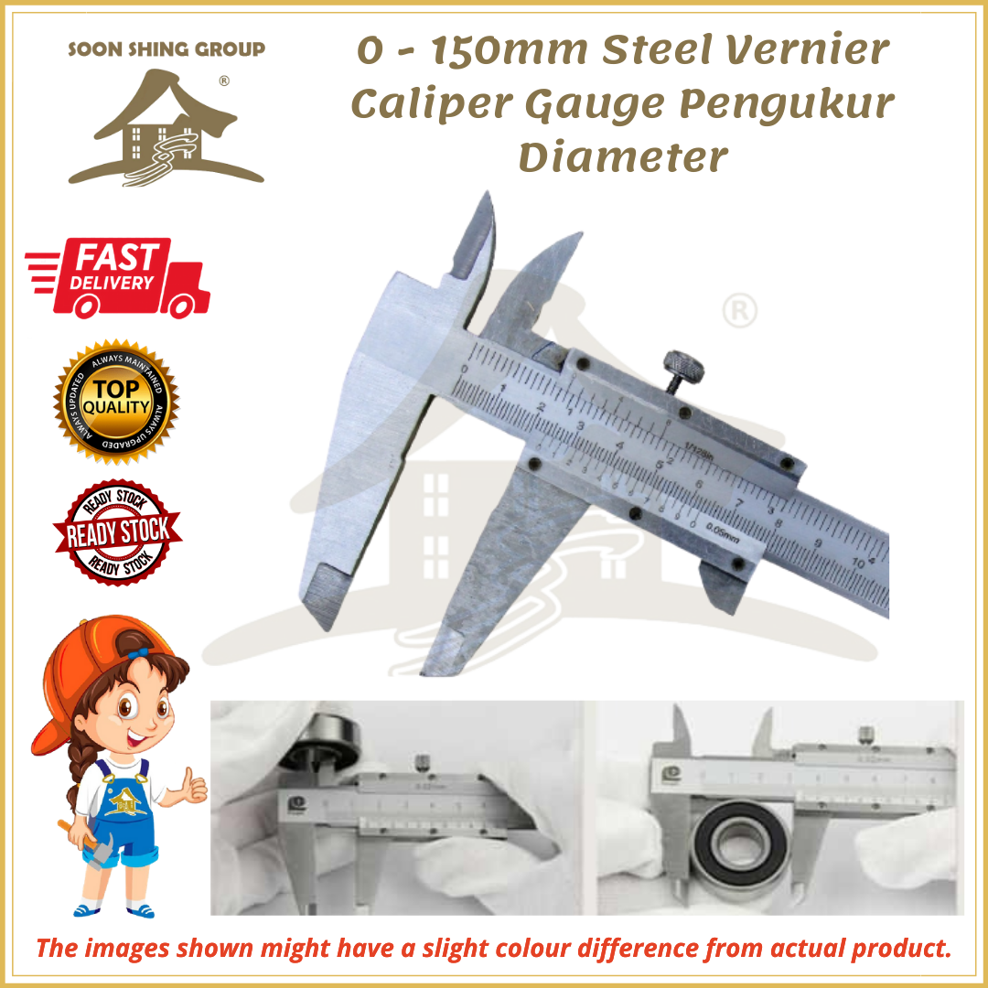 150MM Steel Vernier Caliper Gauge 6" CALIPER WITH PLASTIC/ Steel ...