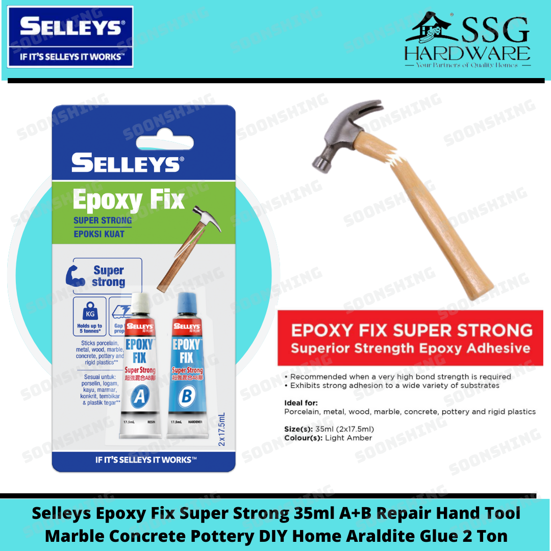 Selleys Epoxy Fix Super Strong 35ml A+B Repair Hand Tool Marble ...