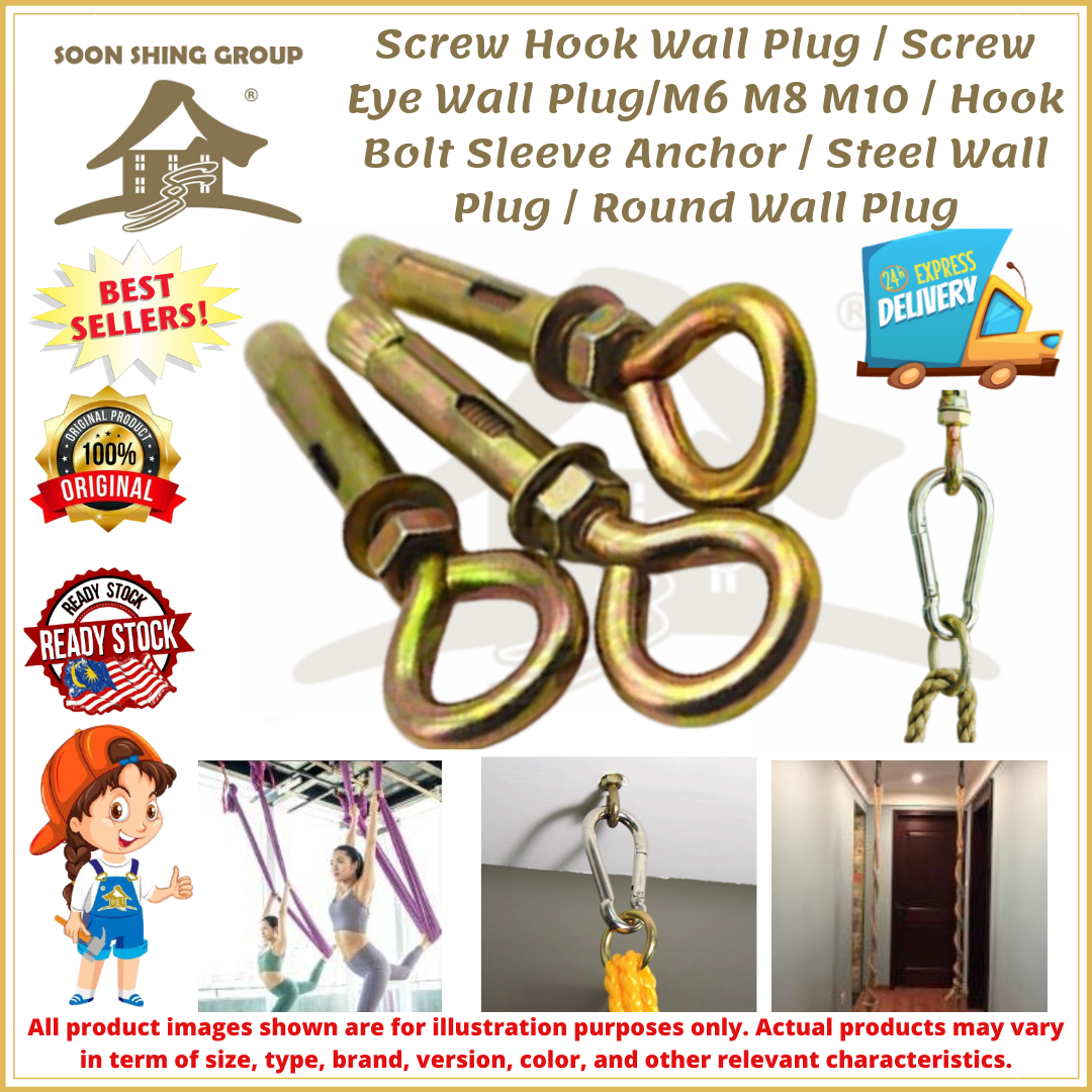 Screw Hook Wall Plug / Screw Eye Wall Plug/M6 M8 M10 / Hook Bolt Sleeve ...