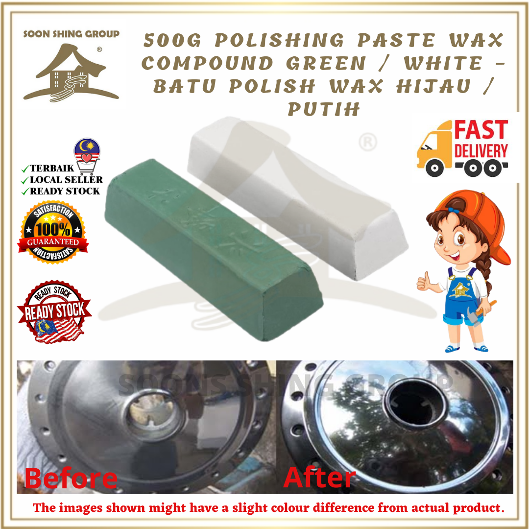 Grade AA 500g Polishing Paste Wax Compound GREEN / WHITE / BATU POLISH ...