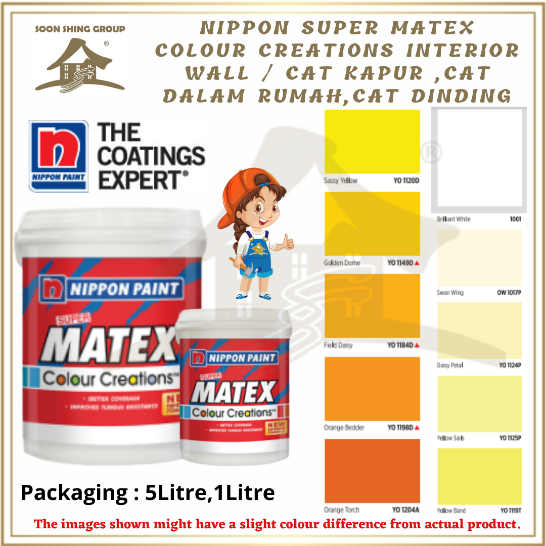 SS01 NIPPON Super Matex Colour Creations Interior Wall / Cat Kapur ,Cat Dalam Rumah,Cat Dinding