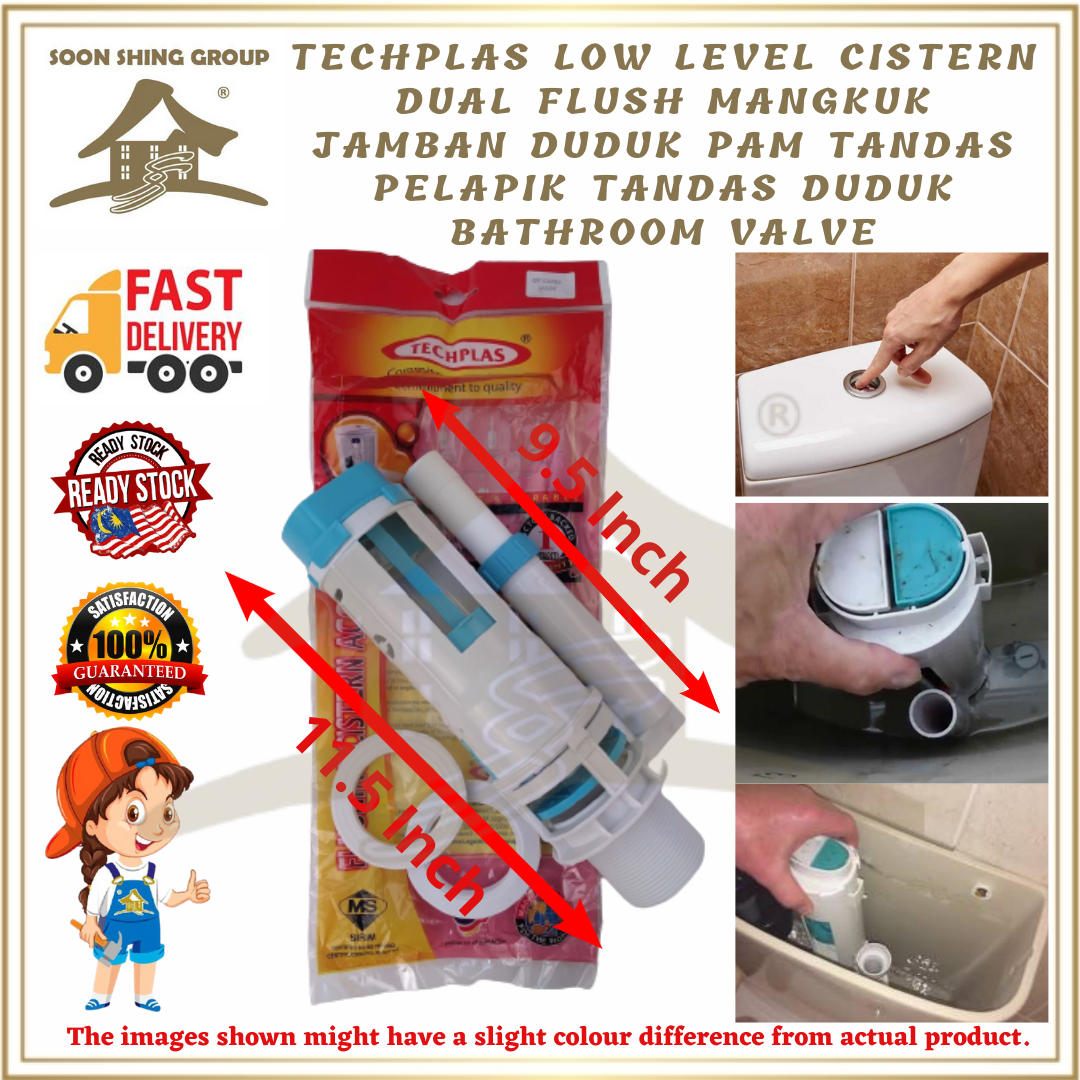 Techplas Low Level Cistern Dual Flush Mangkuk Jamban Duduk Pam Tandas ...