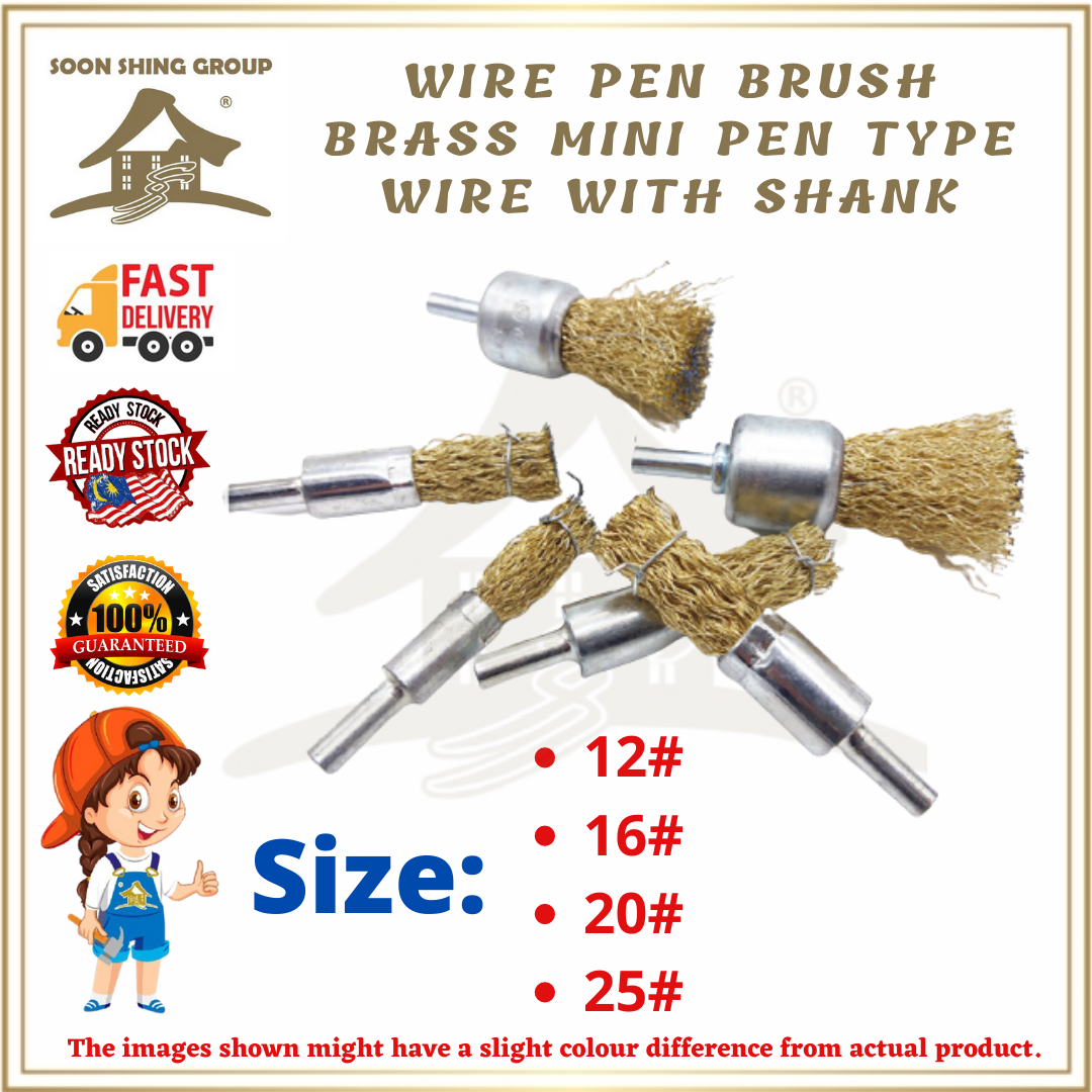 Wire Pen Brush Brass Mini Pen Type Wire with Shank