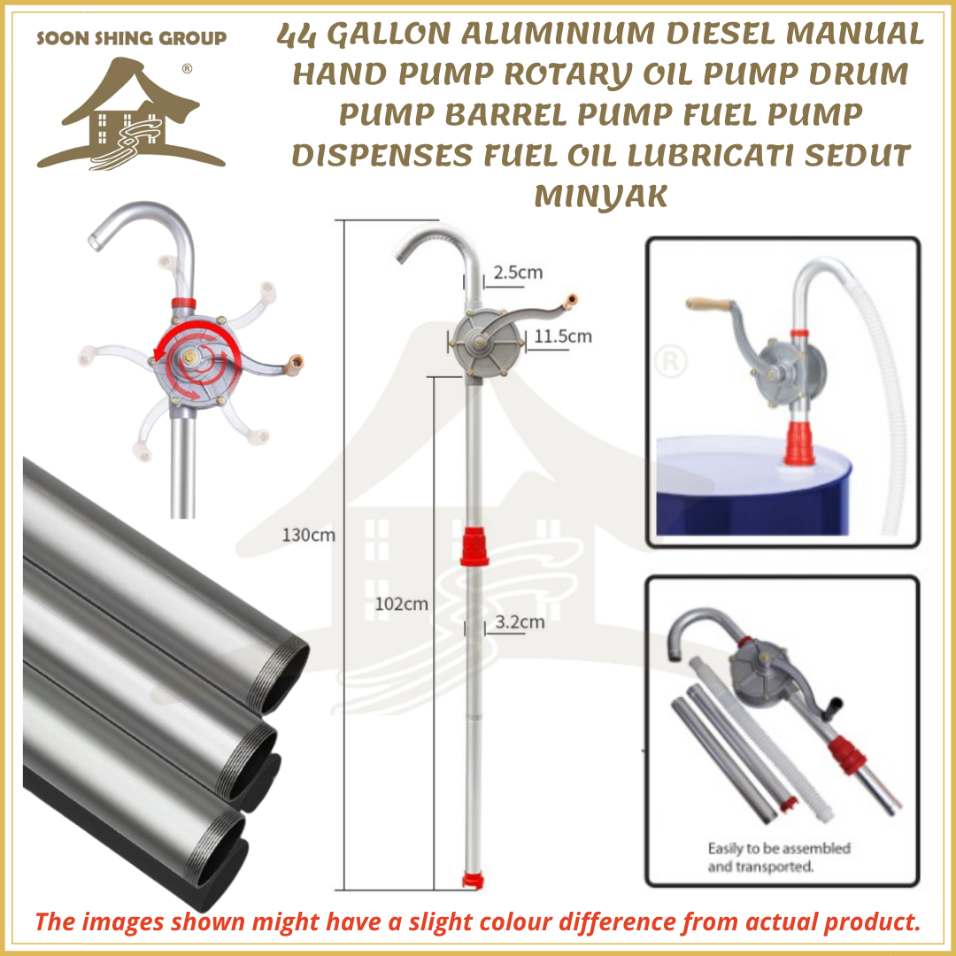 44 Gallon Aluminium Diesel Manual Hand Pump Rotary Oil Pump Drum ...