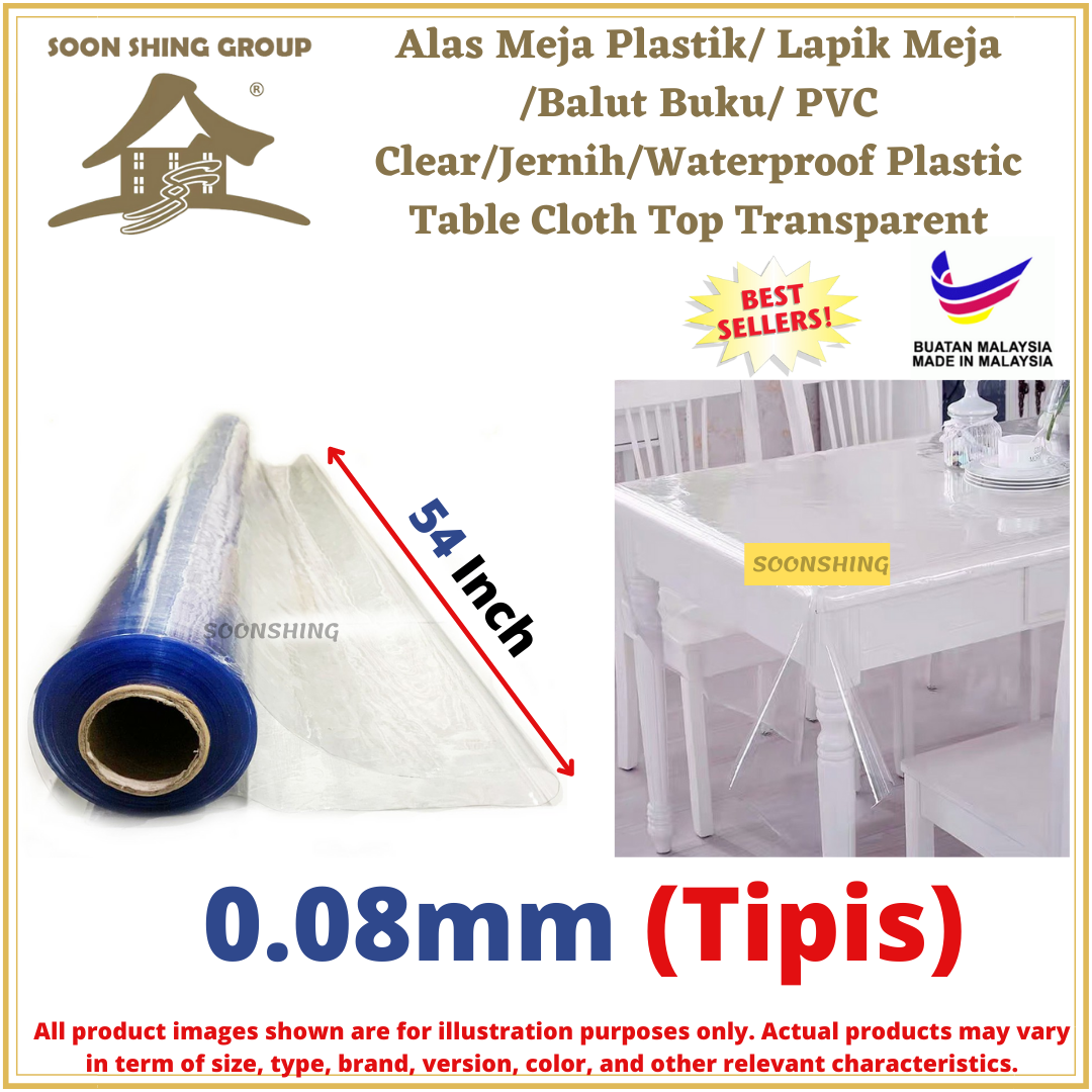 (1 Meter) Alas Meja Plastik/ Lapik Meja /Balut Buku/ PVC Clear/Jernih ...