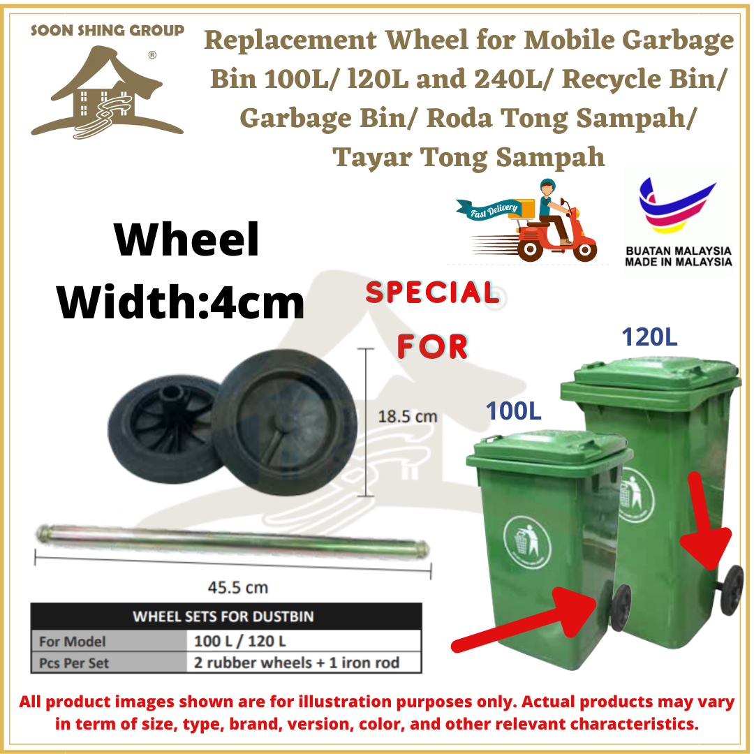 Replacement Wheel for Mobile Garbage Bin 100L,l20,240L/ Recycle Bin ...