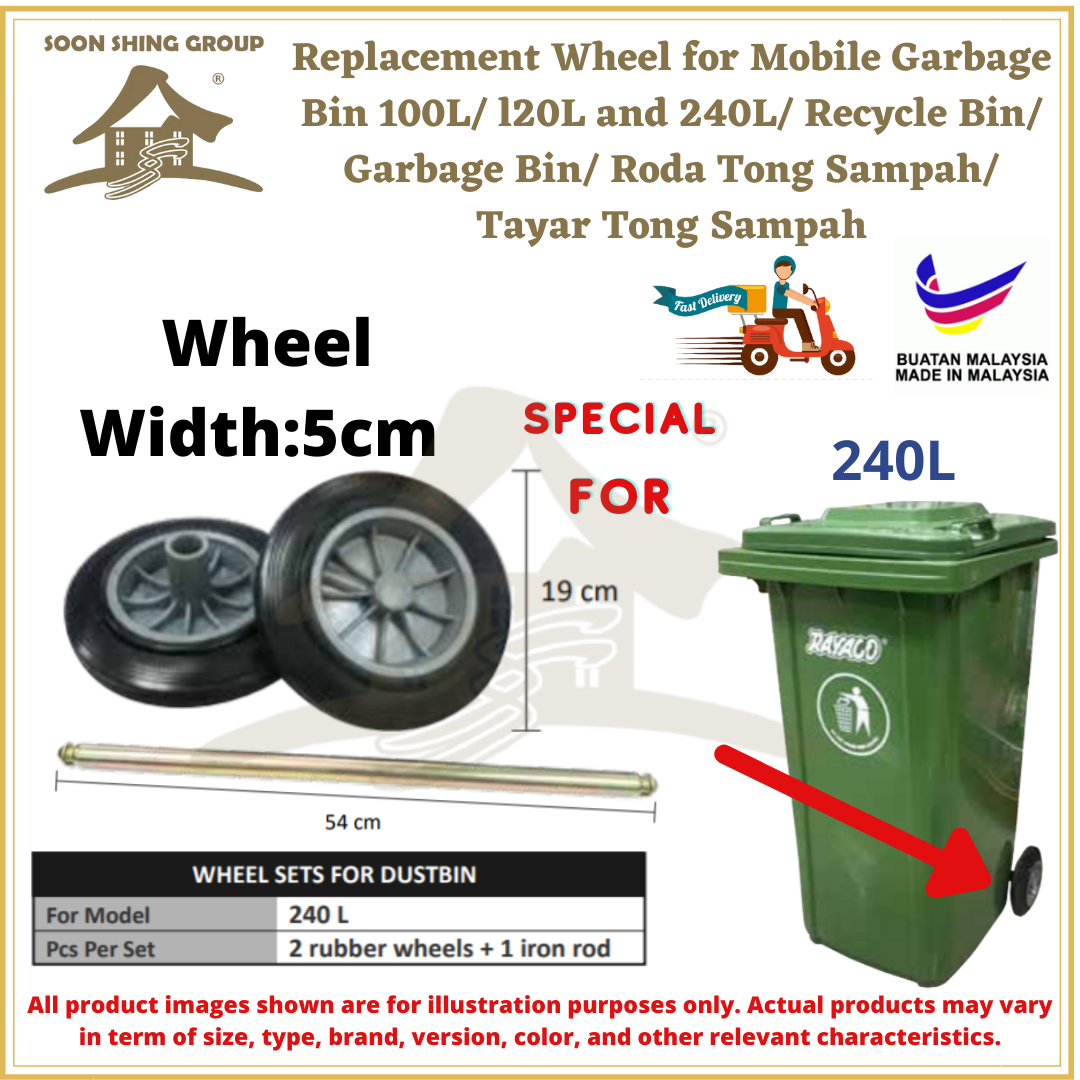 Replacement Wheel for Mobile Garbage Bin 100L,l20,240L/ Recycle Bin ...