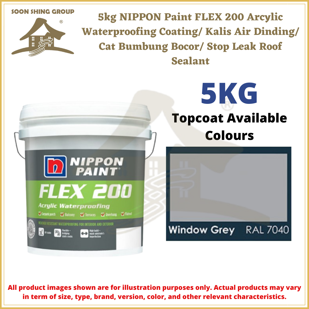 5kg NIPPON Paint FLEX 200 Arcylic Waterproofing Coating/ Kalis Air Dinding/ Cat Bumbung Bocor ...