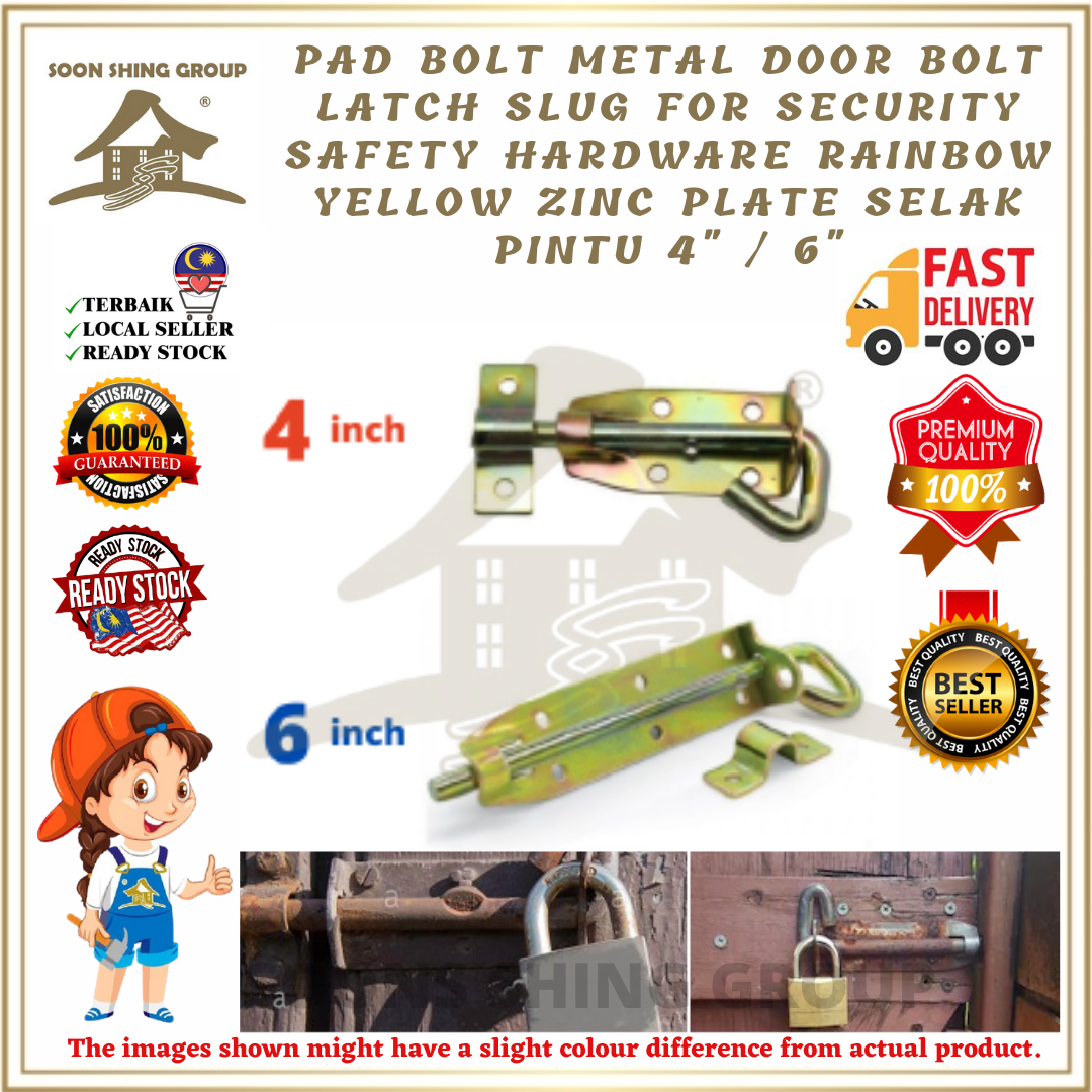 Pad Bolt Metal Door Bolt Latch Slug for Security Safety Hardware ...