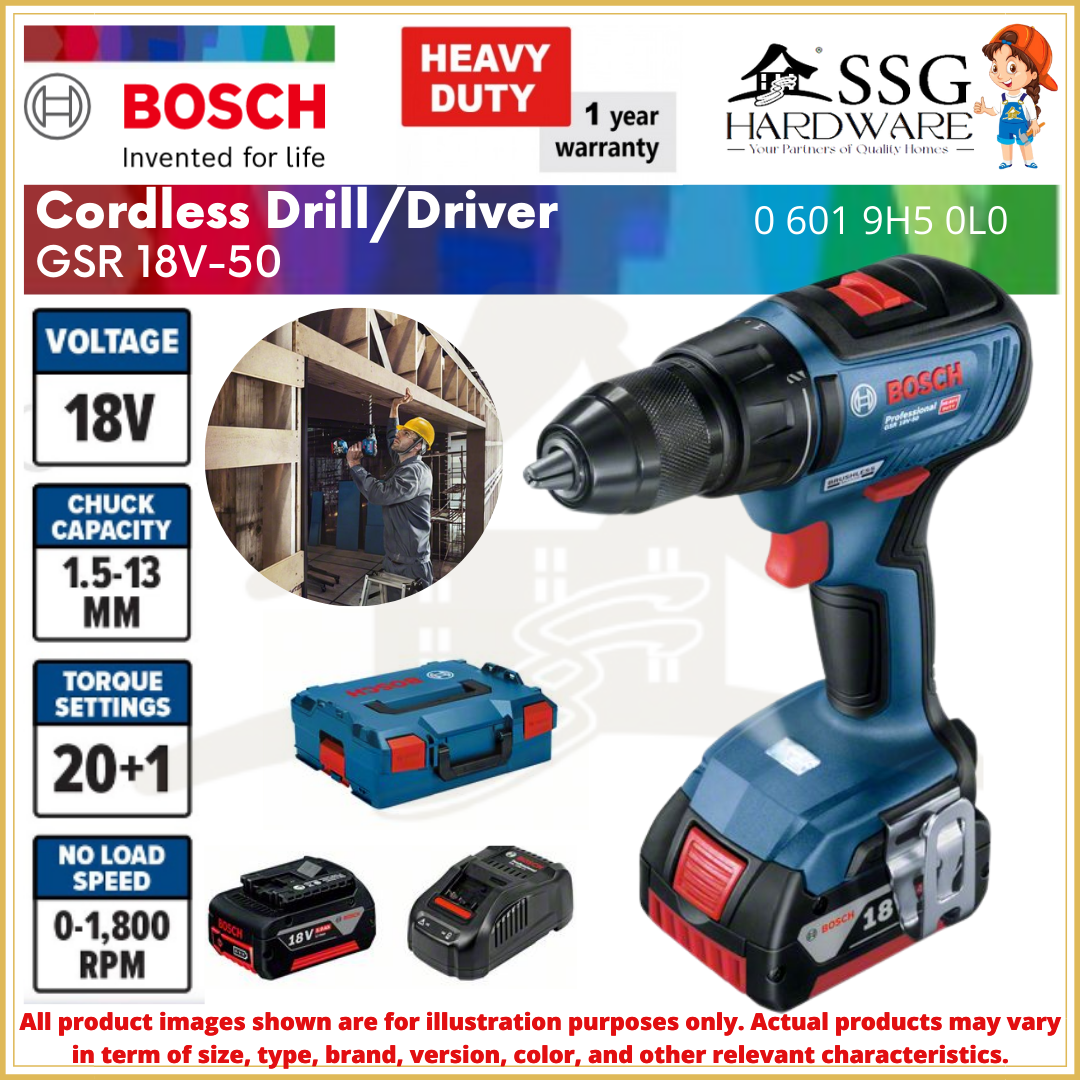 BOSCH GSR 18V-50 BRUSHLESS CORDLESS DRILL / Screwdriver Electric ...