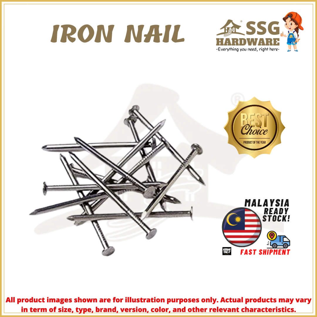 IRON NAIL 1''/ 1 1/2''/ PAKU KAYU PAPAN / IRON NAILS FOR WOOD / METAL NAIL