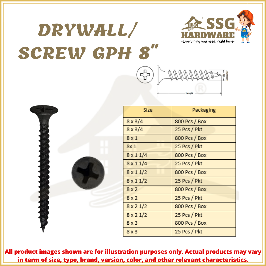 GPH SCREW/ DRYWALL SCREW (GREY PHOSPHATE) /SKREW HITAM / SKREW TAJAM ...