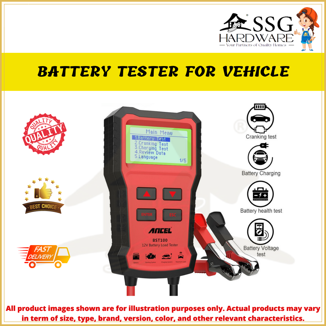 BATTERY TESTER FOR VEHICLE/ BATTERY ANALYZER TEST TOOLS/ CAR BATTERY ...