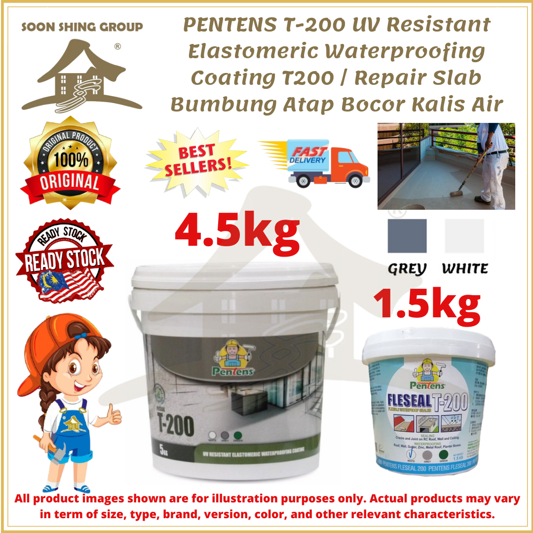 PENTENS T-200 UV Resistant Elastomeric Waterproofing Coating T200 ...