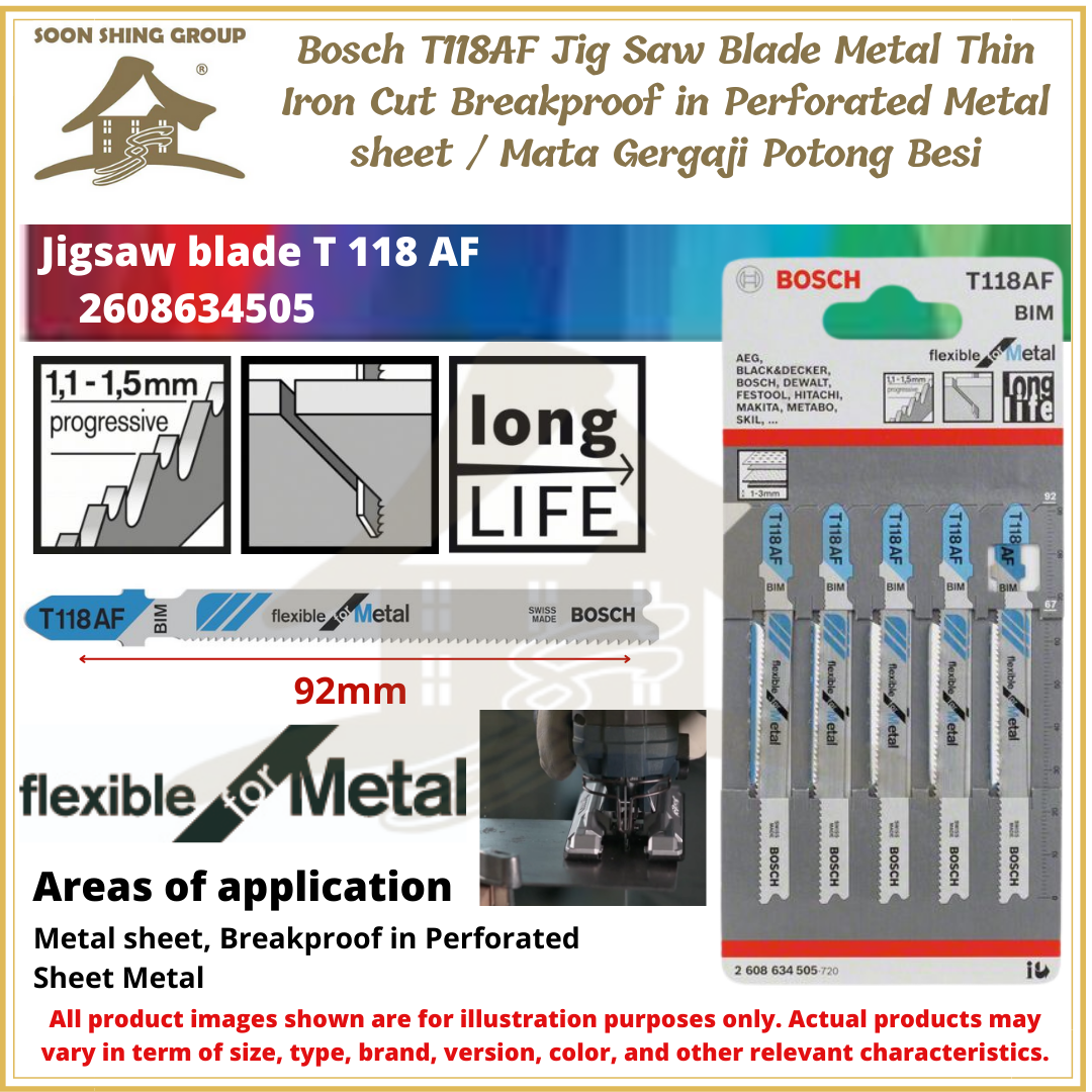 Original Bosch T118AF Jig Saw Blade Metal Thin Iron Cut Breakproof in ...