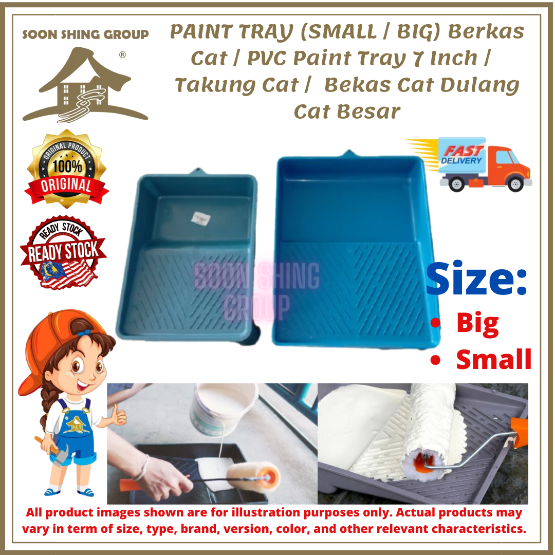 PAINT TRAY (SMALL / BIG) BERKAS CAT / PVC PAINT TRAY / TAKUNG CAT ...