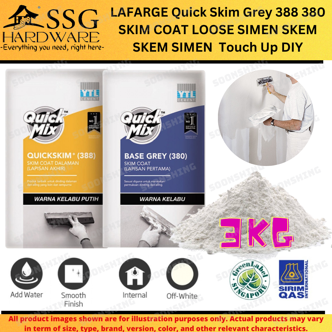 SSG400 LAFARGE Quick Skim Grey 388 380SKIM COAT CEMENT FINE WHITE COLOR ...