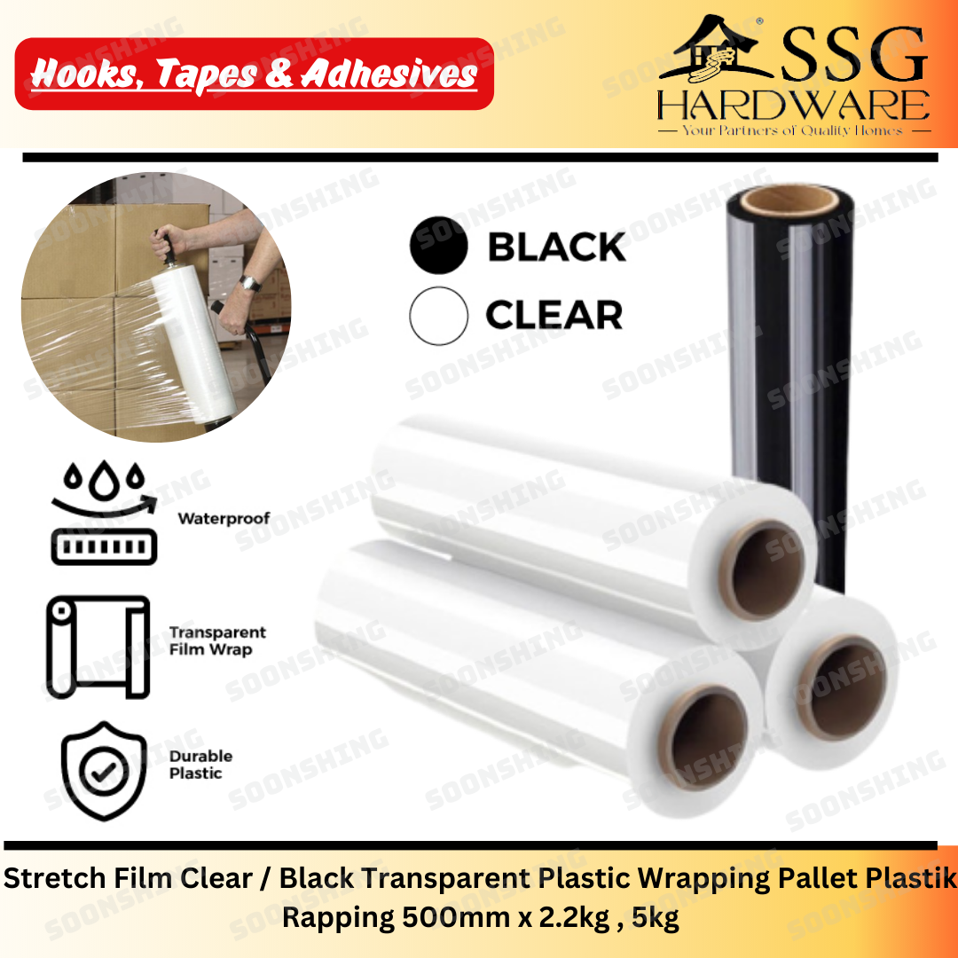 Stretch Film Clear / Black Transparent Plastic Wrapping Pallet Plastik ...