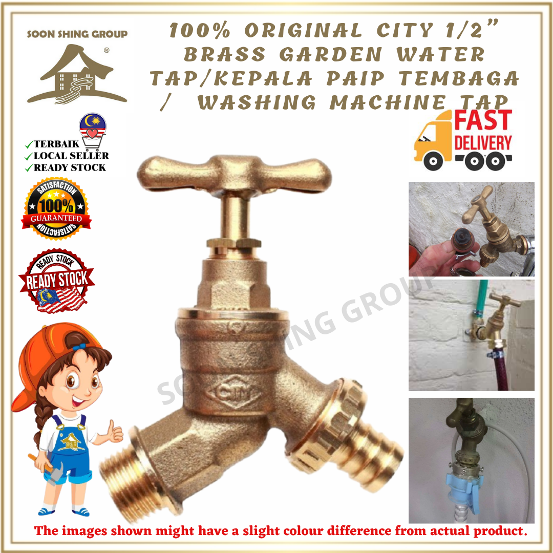 100% ORIGINAL 1/2” CITY BRASS GARDEN WATER TAP / KEPALA PAIP TEMBAGA ...