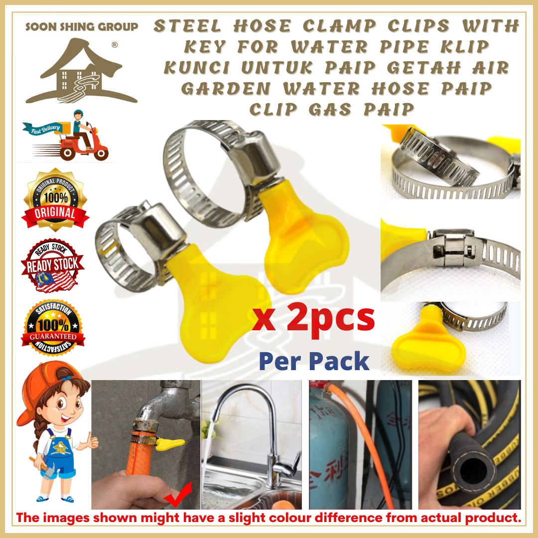 Steel Hose Clamp Clips with Key for Water Pipe Klip Kunci untuk Paip ...