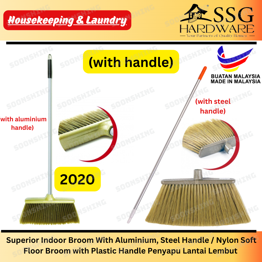 Superior Indoor Broom With Aluminium, Steel Handle / Nylon Soft Floor ...