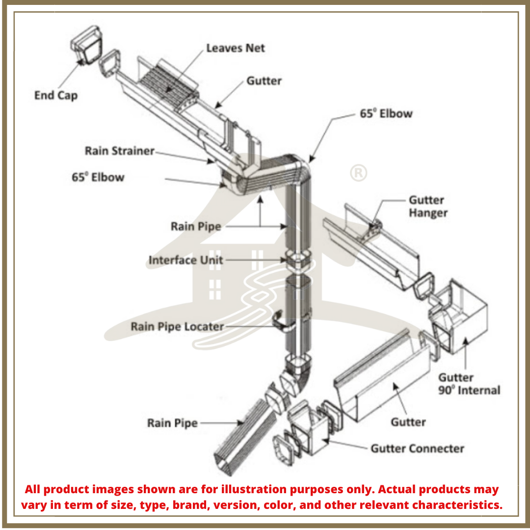 F300 PVC Gutter Mitre Fitting Grey (PVC Rainwater Gutter System ) Salur ...