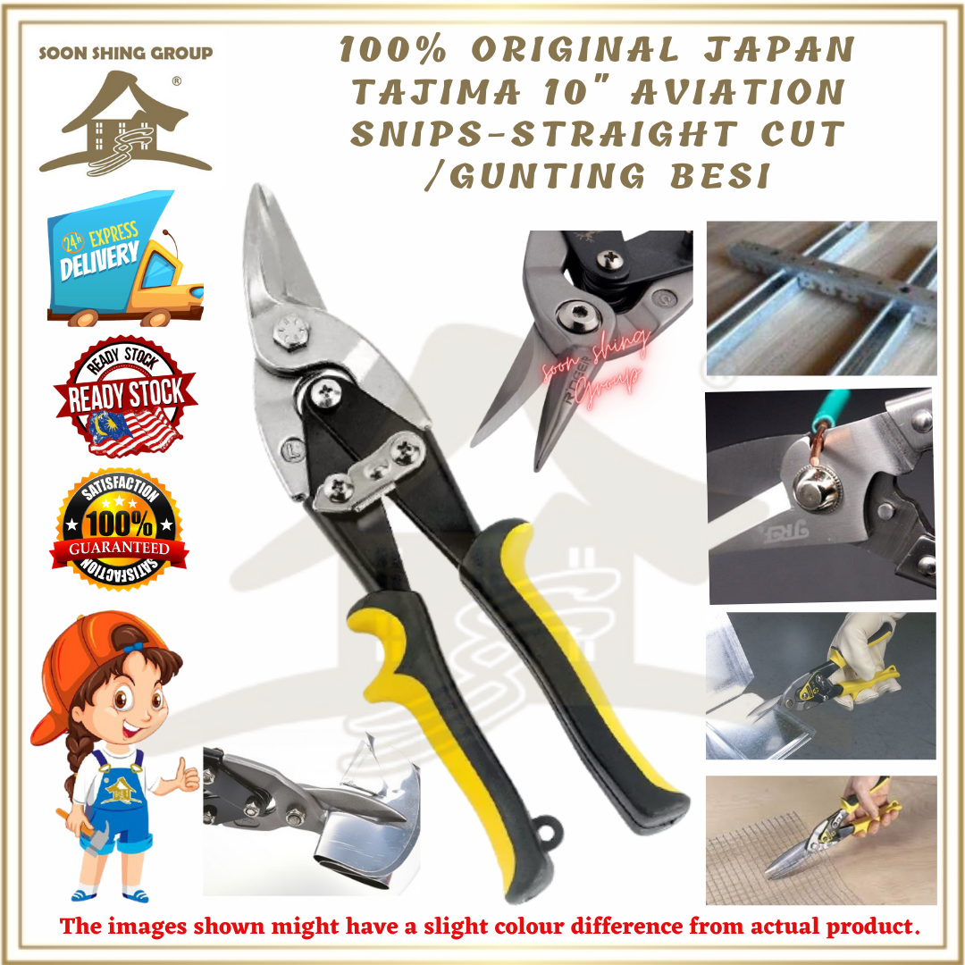 100% Original Japan TAJIMA 10" Aviation Snips-Straight Cut / Gunting Besi