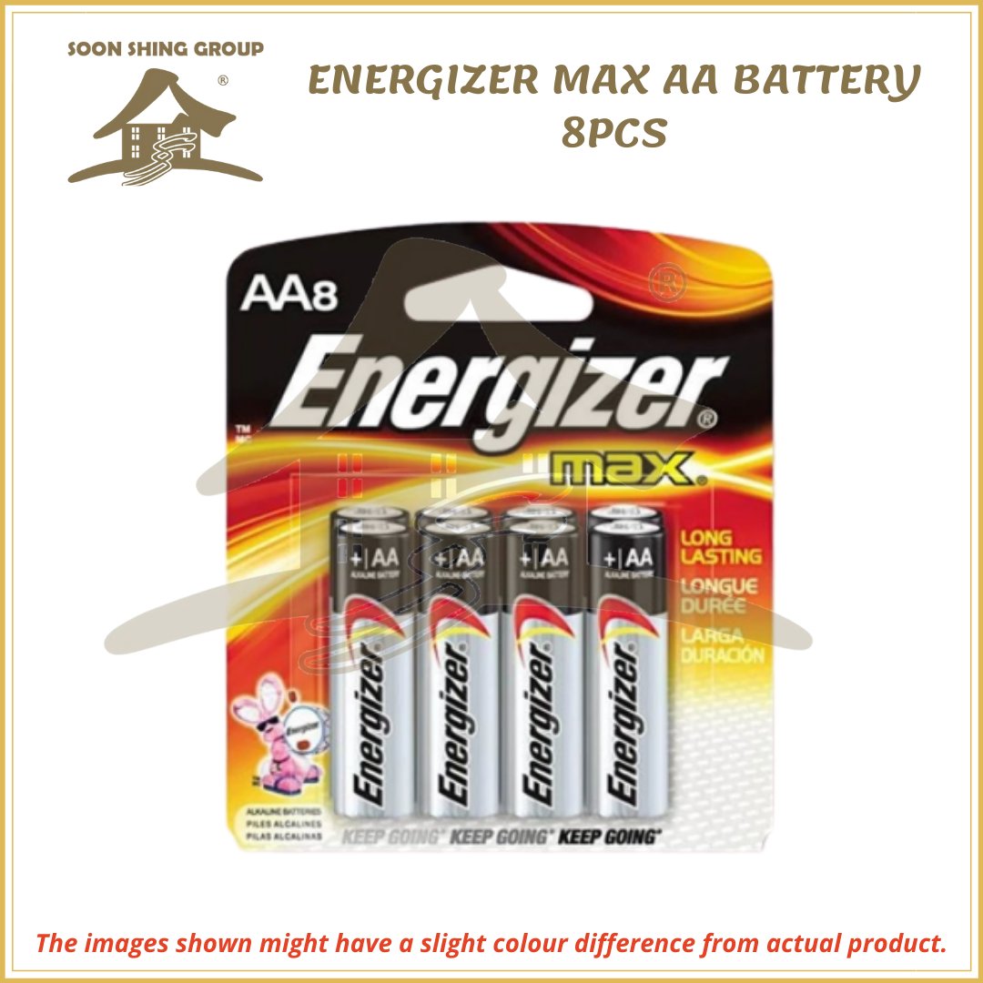 ENERGIZER MAX ALKALINE AA BATTERY 8PCS - BATTERIES / BATERI